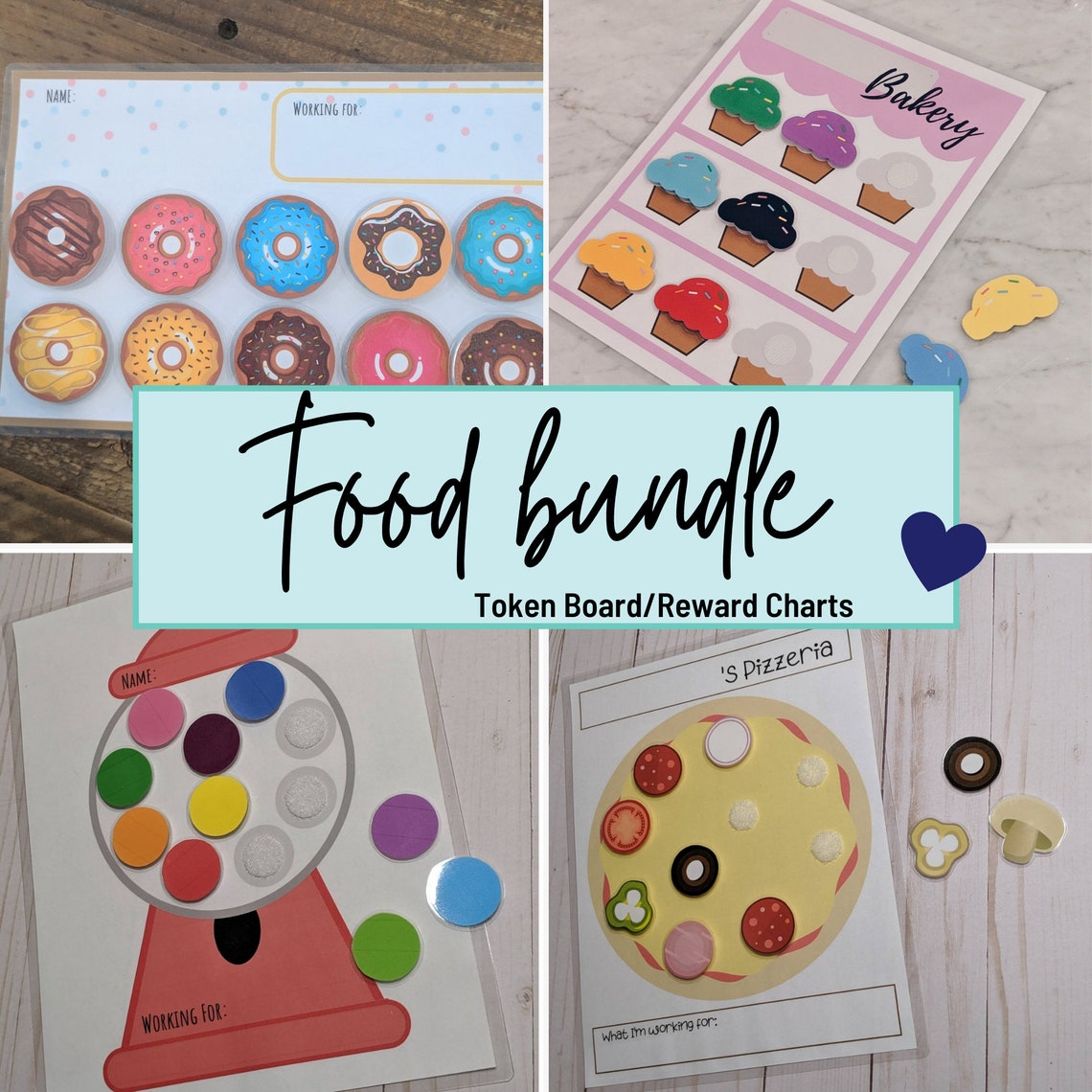 Food Token Board Bundle Belohnung Charts/Token Boards/Potty Training ...