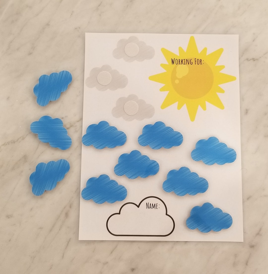 Sun and Clouds Reward Chart/token Board - Ready to Ship - Etsy