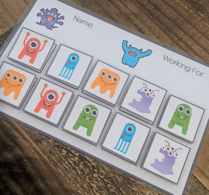 Monster/cute Monster Reward Chart, Token Board, Special Education, ABA ...