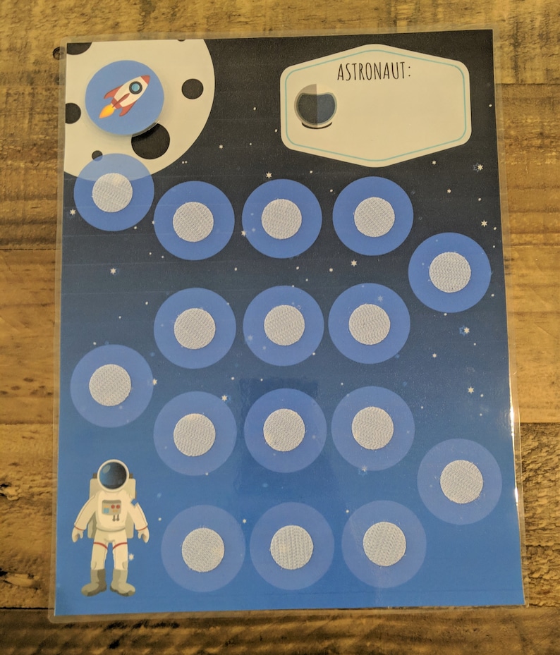 Astronaut & Space Game Board Style Reward Chart, Token Board, Potty ...