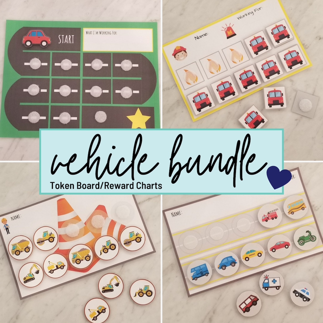 Vehicle Token Board Bundle - Reward Charts/token Boards/potty Training ...