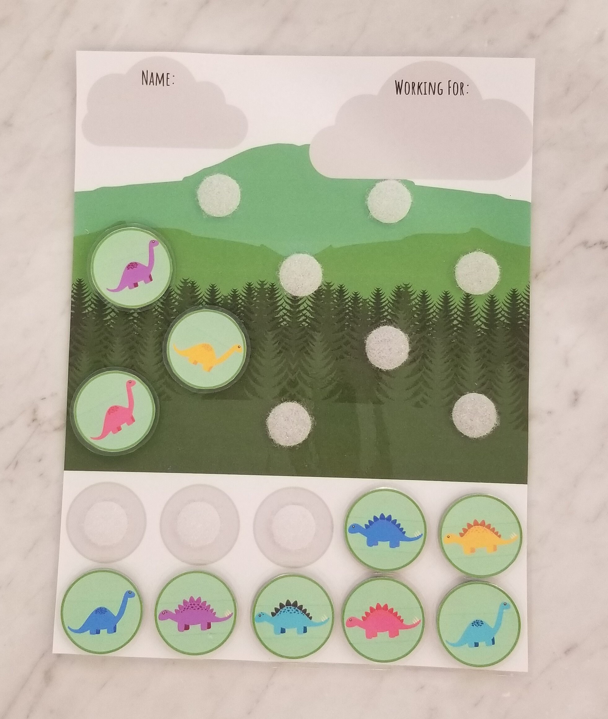 Dinosaur Full Page Reward Chart, Token Board, Special Education, Potty ...