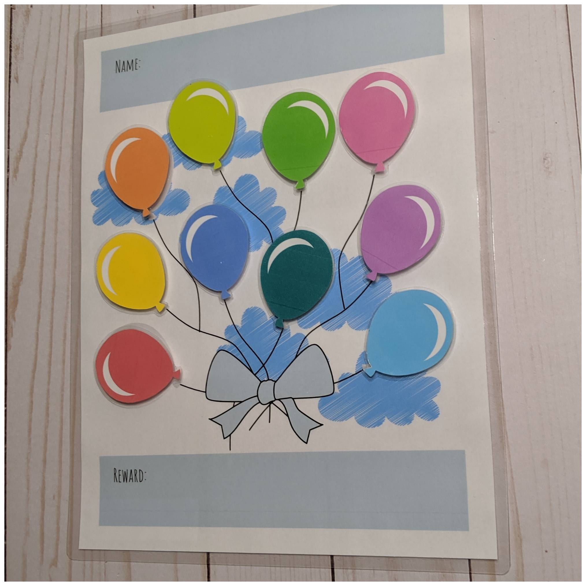 Balloon Colors Reward Chart, Token Board, Special Education, Potty ...