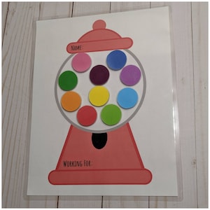 Gumball Reward Chart, Token Board, Special Education, ABA Therapy ...