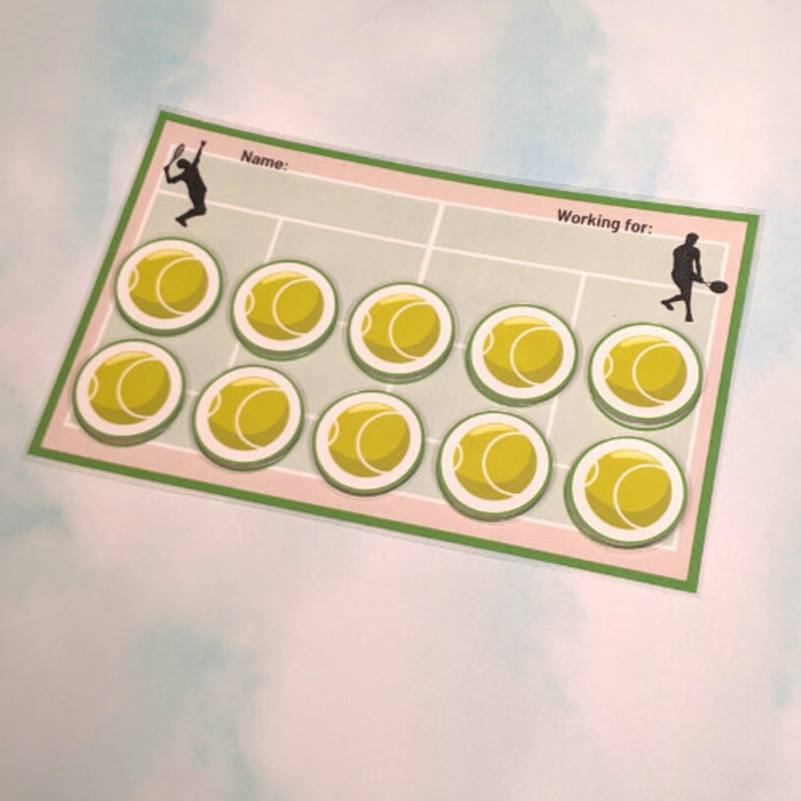 Tennis Reward Chart Token Board Special Education Potty | Etsy