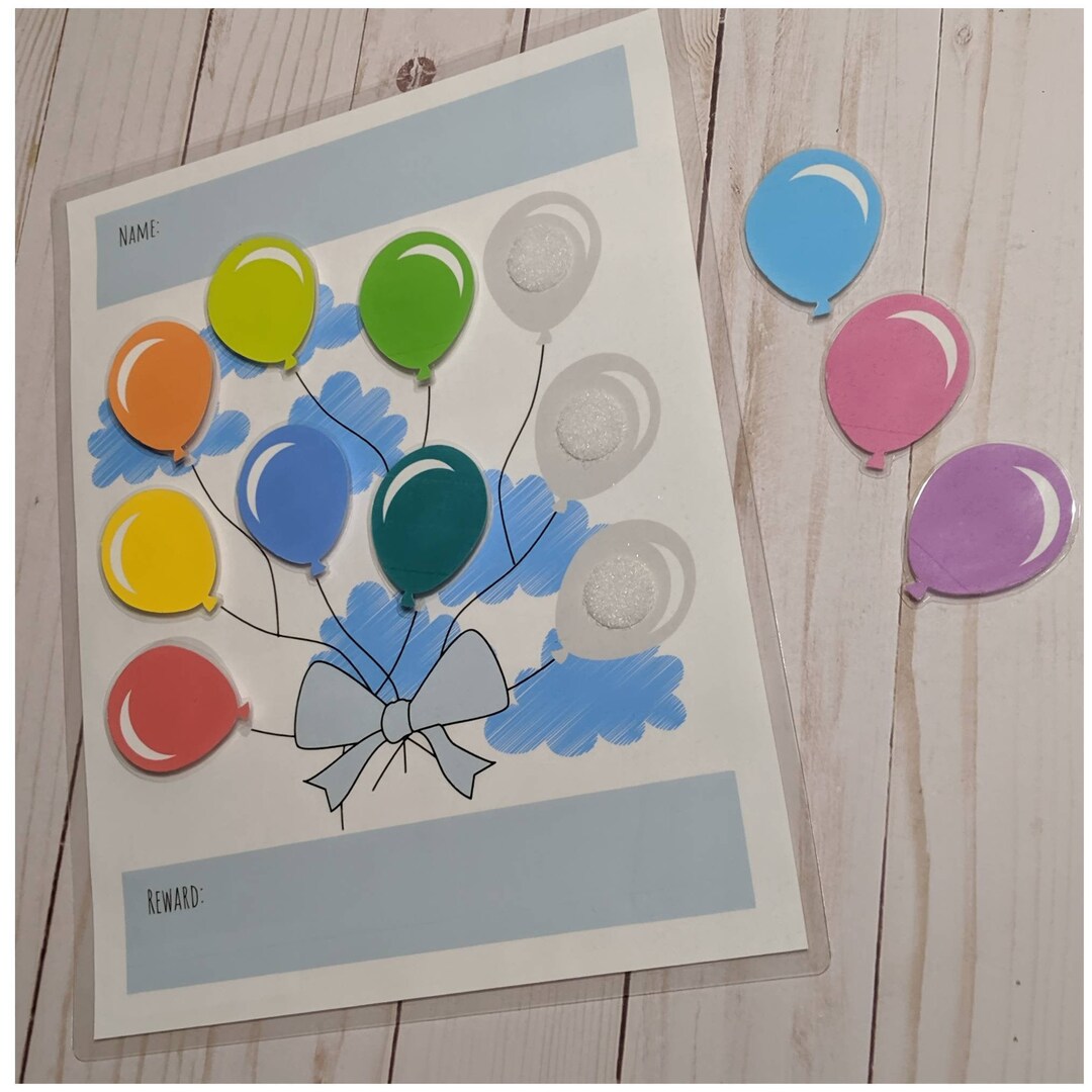 Balloon Colors Reward Chart, Token Board, Special Education, Potty ...