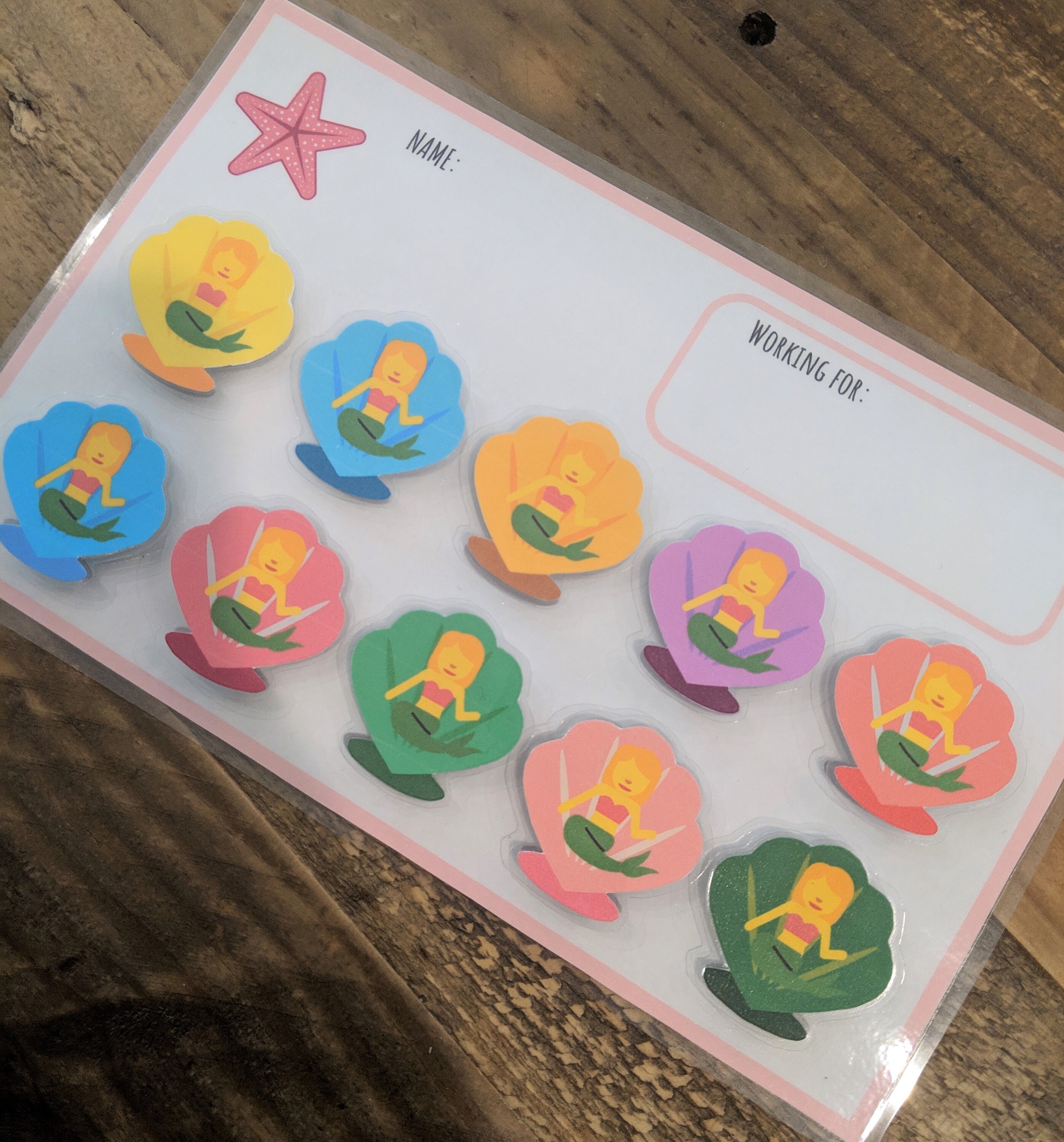 Mermaids Child Reward Chart Token Board Potty Training VIP - Etsy