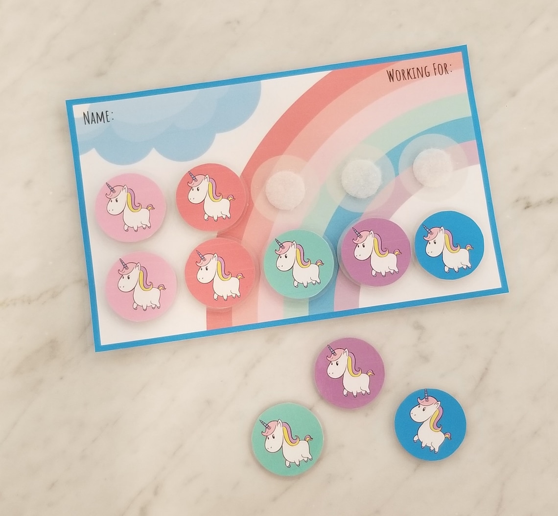 Pastel Unicorn Reward Chart, Token Board, Special Education, Potty ...