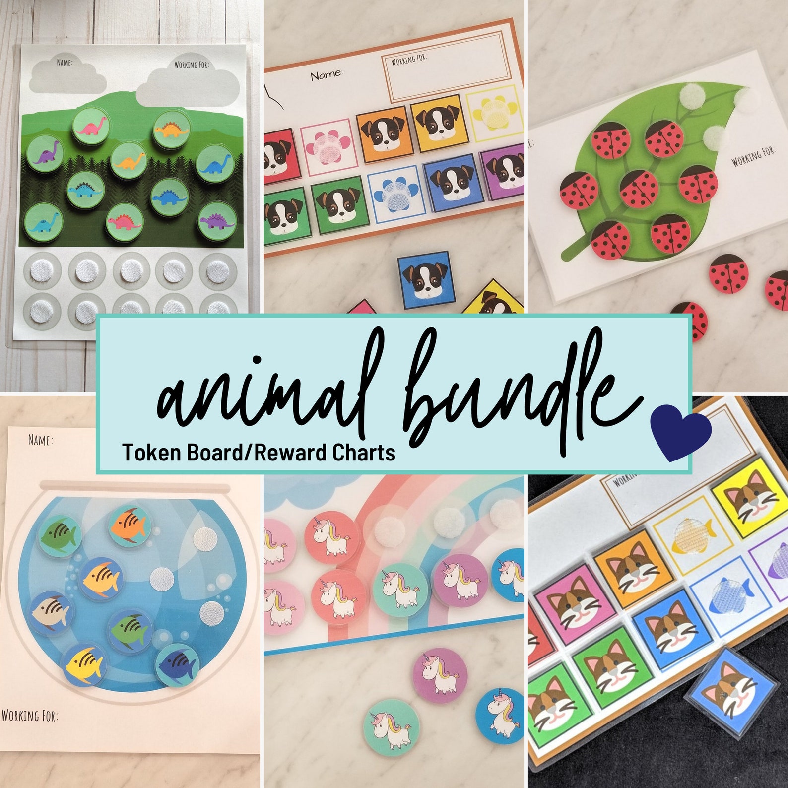 Animal Token Board Bundle - Reward Charts/token Boards/potty Training ...