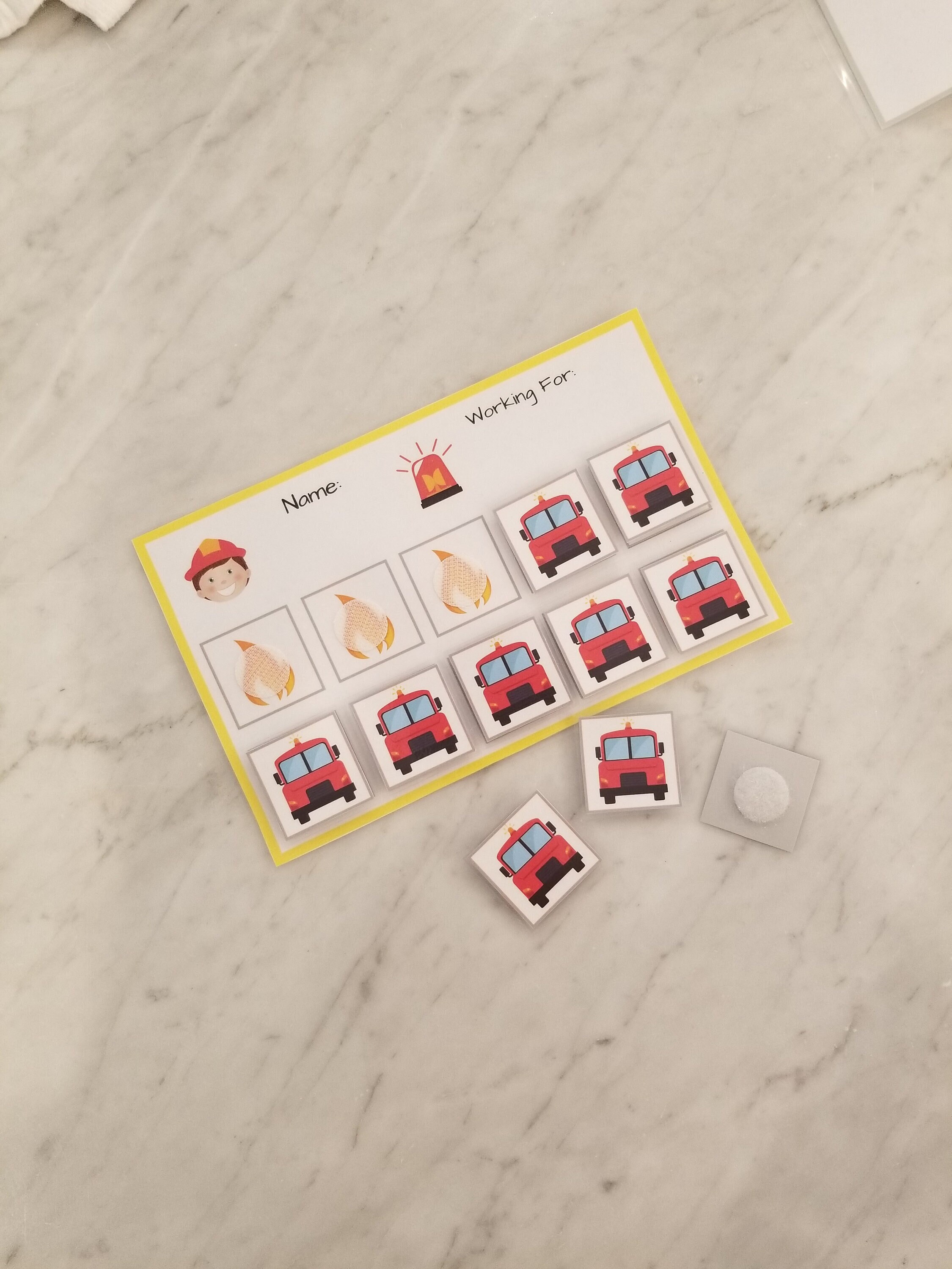 DIGITAL Download Firetruck Token Board - Etsy