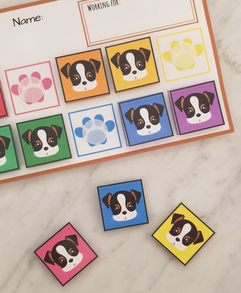 Colorful Dog Reward Chart Token Board Special Education - Etsy Hong Kong