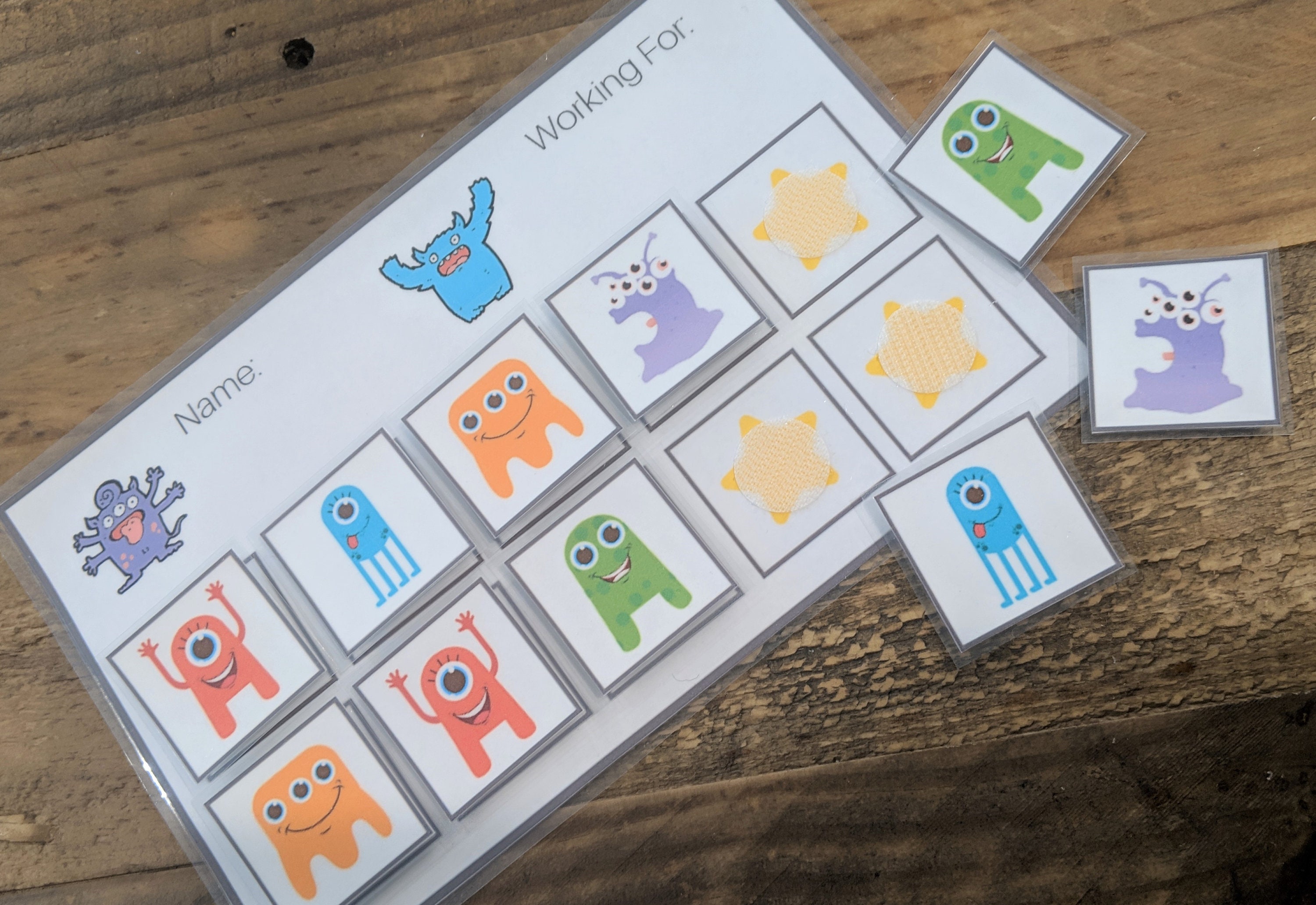 Monster/cute Monster Reward Chart, Token Board, Special Education, ABA ...