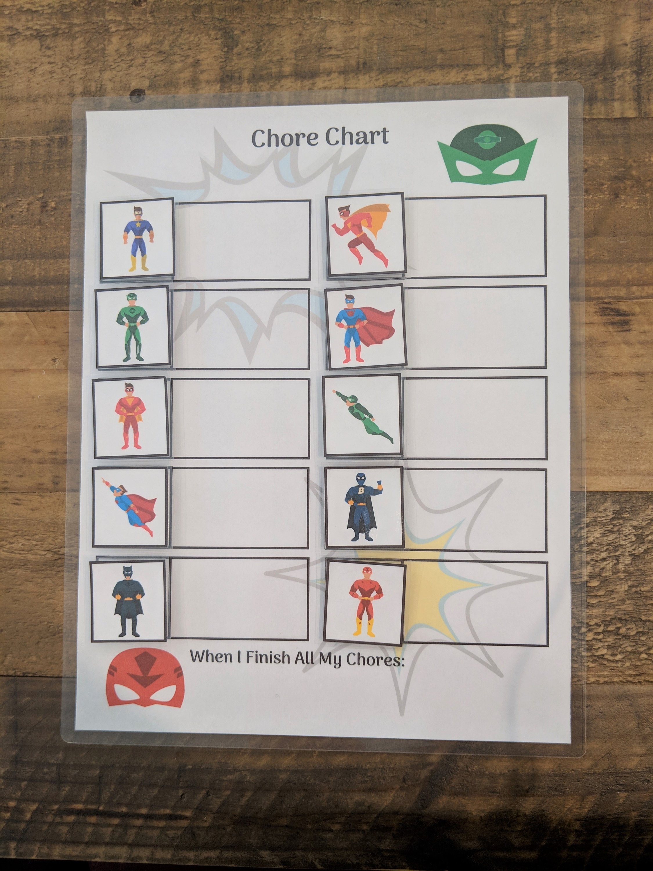Super Hero Chore Chart Toddler Chore Chart Customizable - Etsy