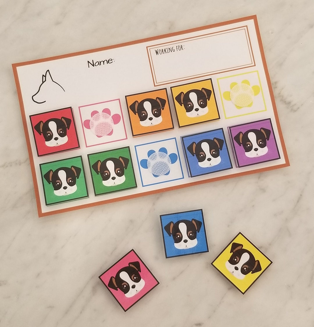 Colorful Dog Reward Chart, Token Board, Special Education, Potty ...