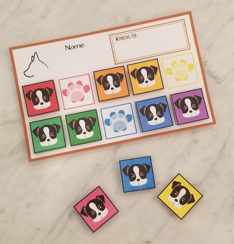 Colorful Dog Reward Chart Token Board Special Education - Etsy Hong Kong