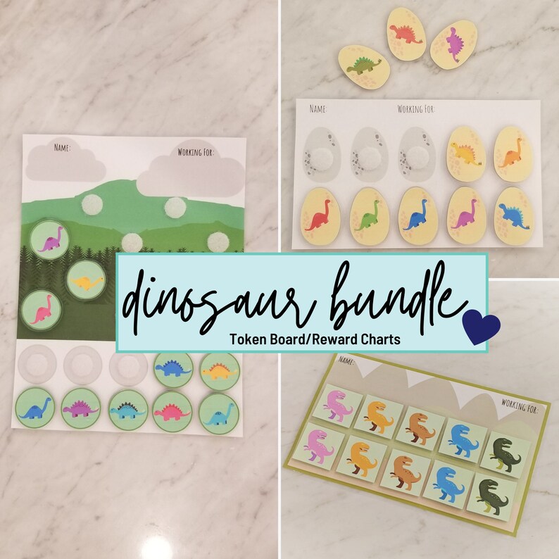 Dinosaur Token Board Bundle - Reward Charts/token Boards/potty Training ...