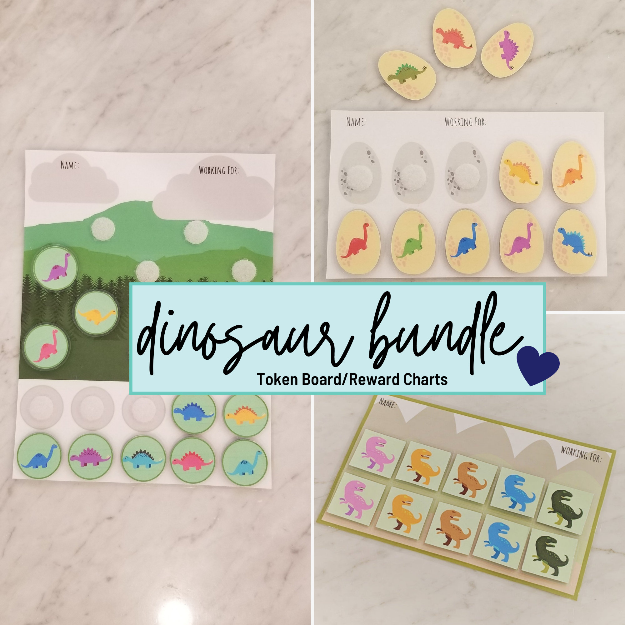 Dinosaur Token Board Bundle Reward Charts/token Boards/potty Training ...