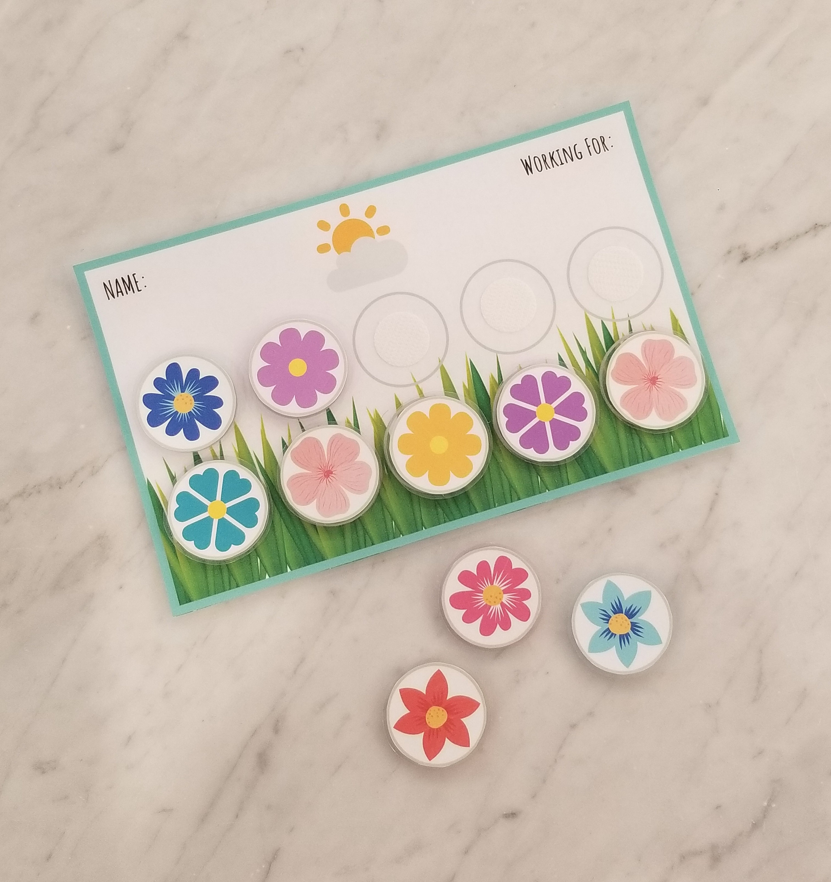 Flower Garden Reward Chart/token Board - DIGITAL - Print at Home - Etsy
