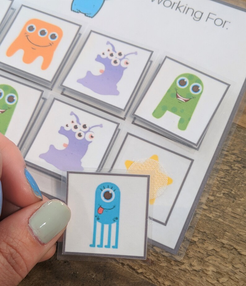 Monster/cute Monster Reward Chart, Token Board, Special Education, ABA ...
