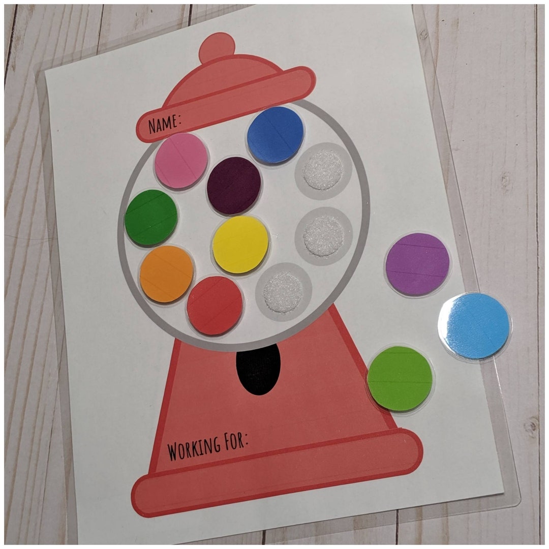 Gumball Reward Chart, Token Board, Special Education, ABA Therapy ...