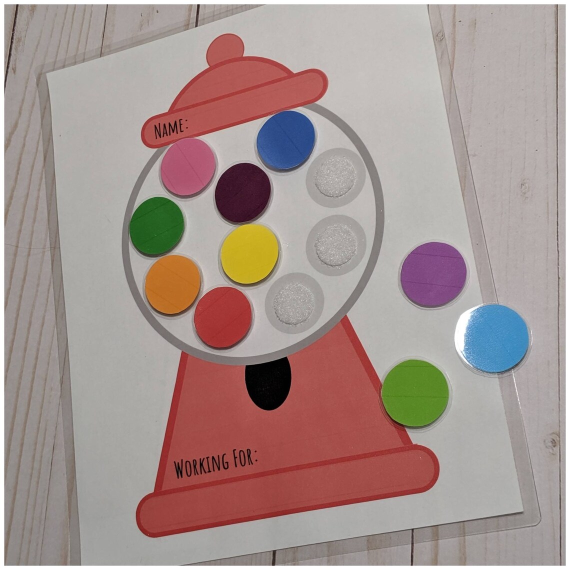 Gumball Reward Chart, Token Board, Special Education, ABA Therapy ...