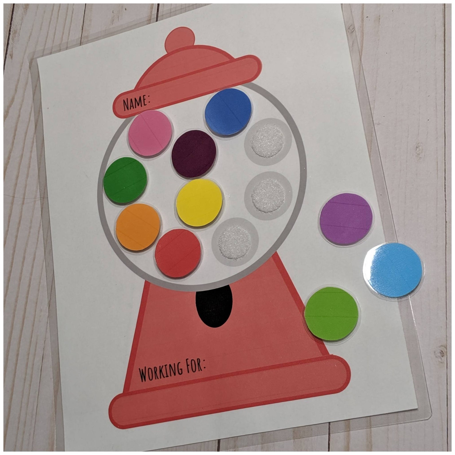 Gumball Reward Chart, Token Board, Special Education, ABA Therapy ...