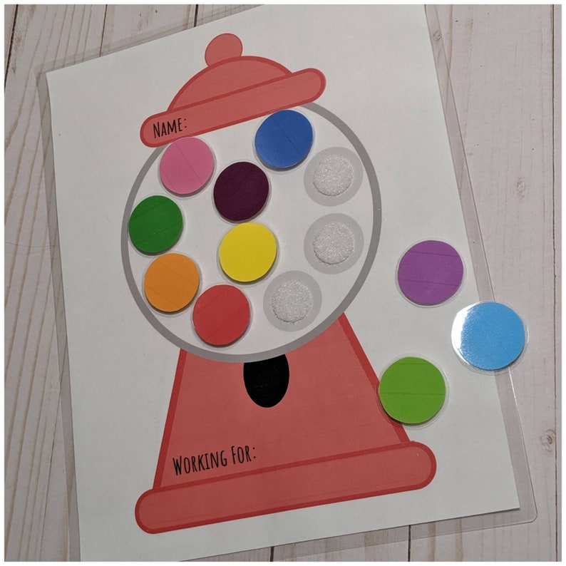 Gumball Reward Chart, Token Board, Special Education, ABA Therapy ...