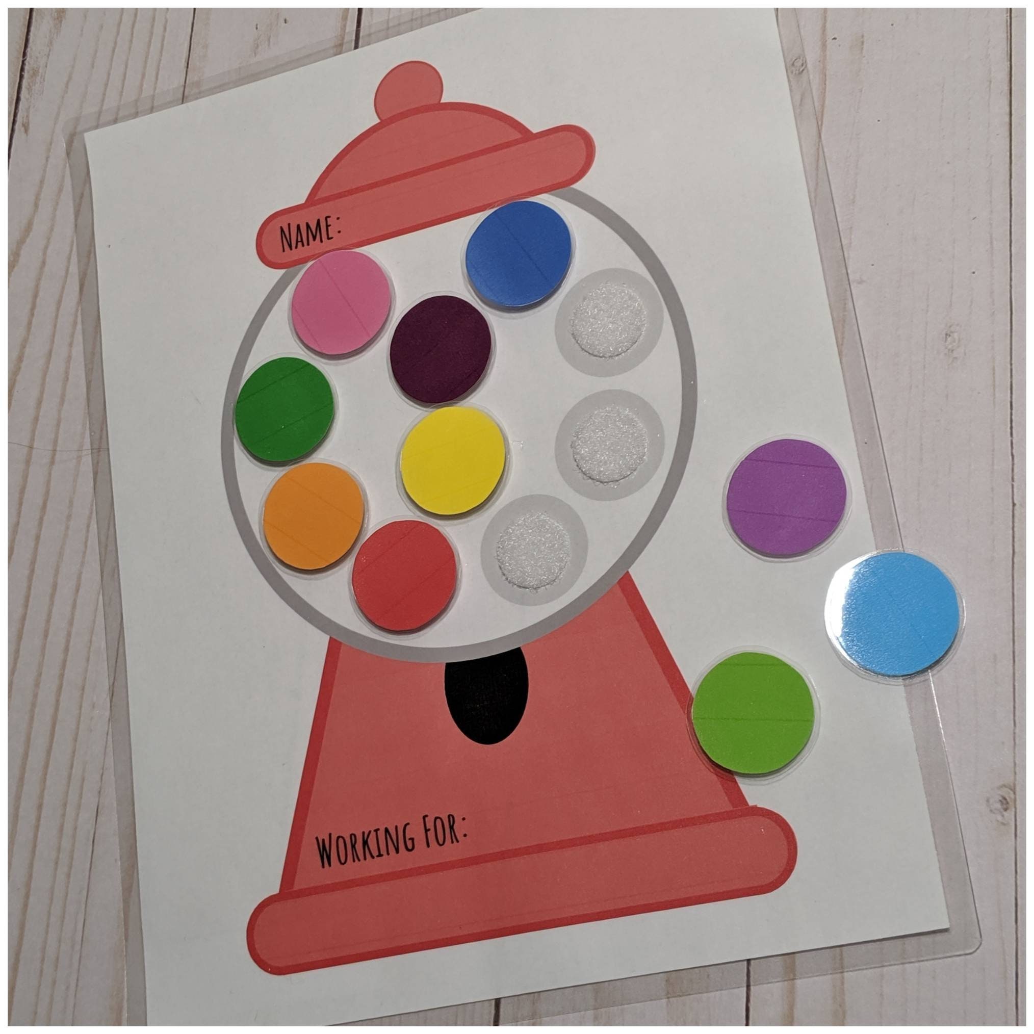 Gumball Reward Chart, Token Board, Special Education, ABA Therapy ...