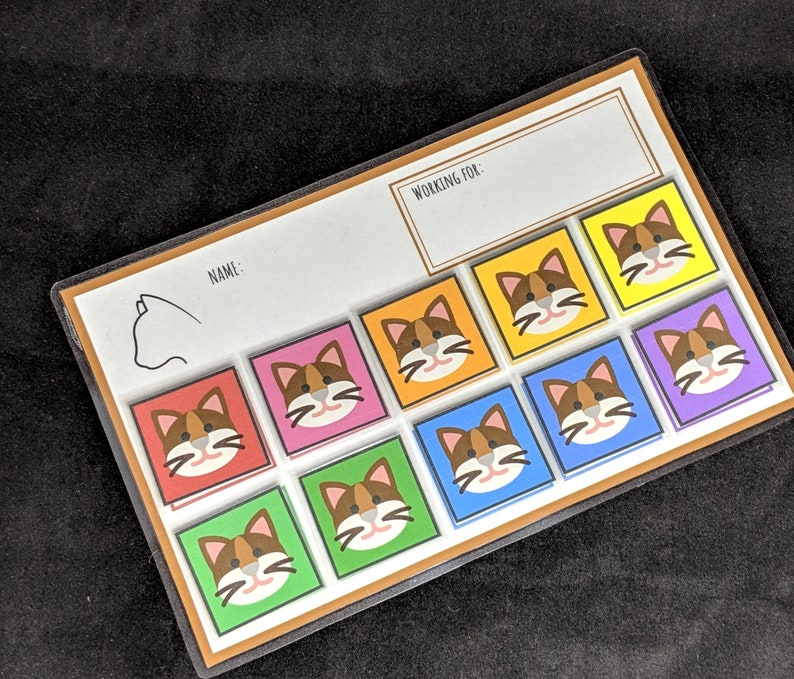 Cat Colorful Reward Chart, Token Board, Potty Training Chart, Autism ...