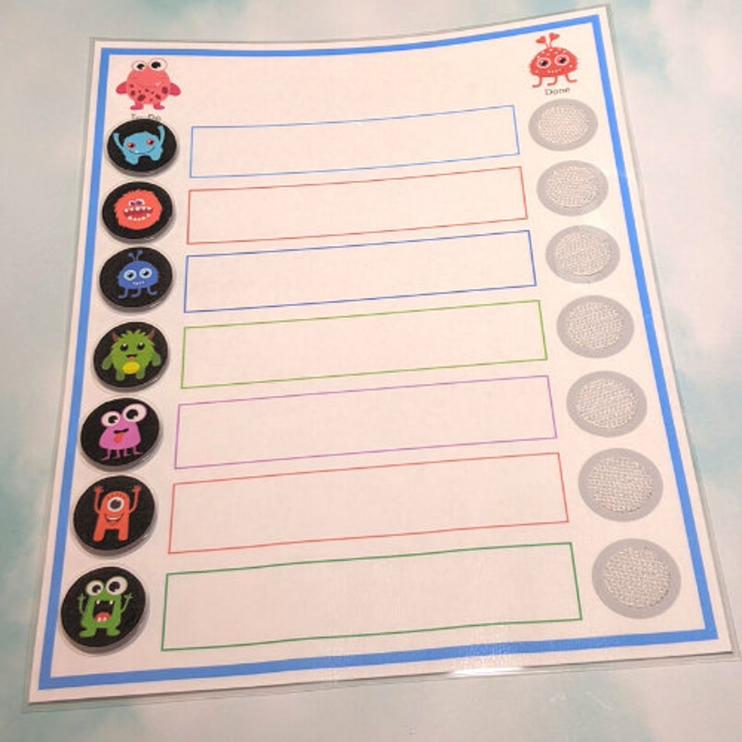 Monster Universal Chart - Chore/task List/daily Routine/evening ...