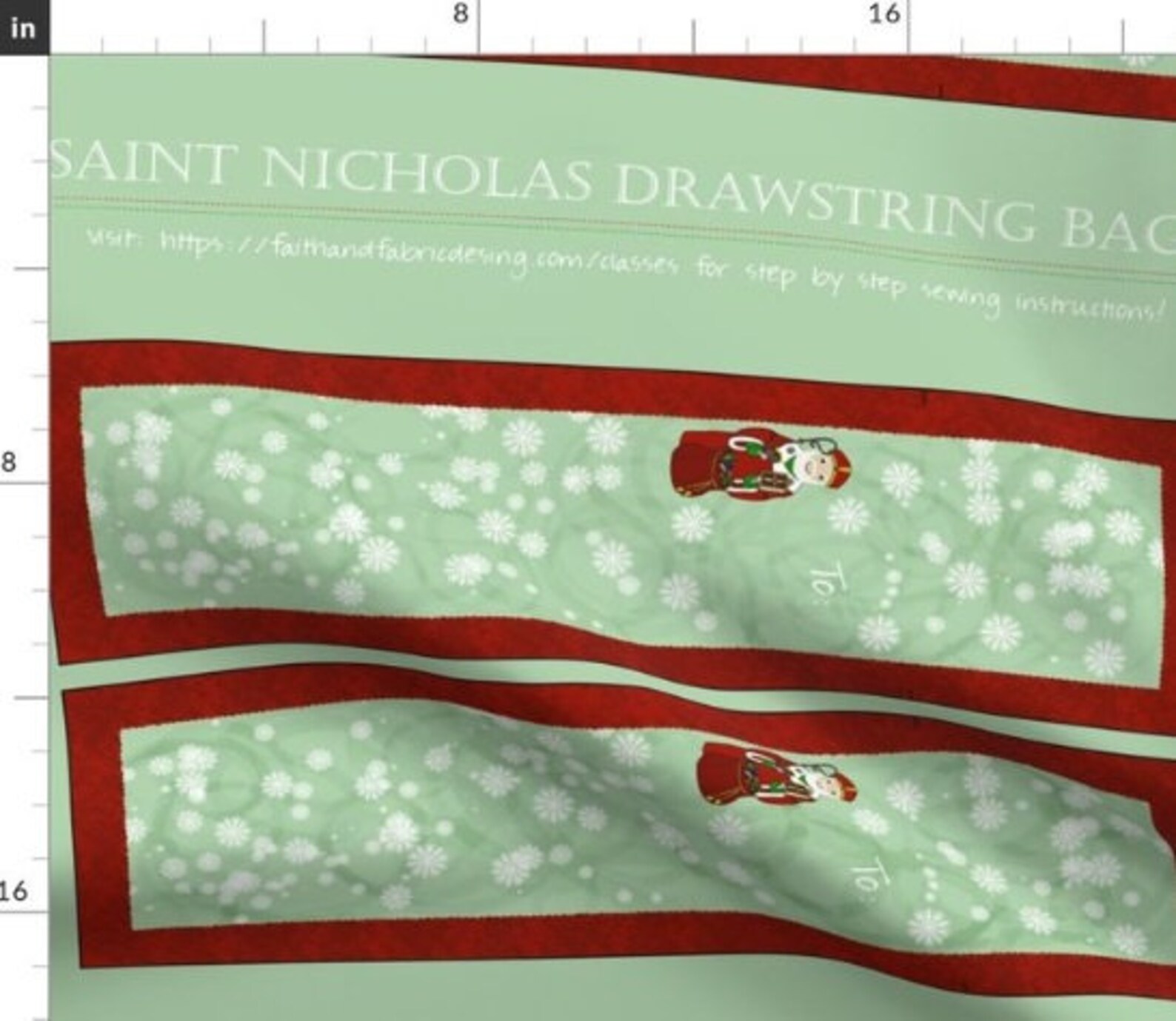 Fabric: Sew a Set of St. Nick Treat Bags Saint Nicholas Gift | Etsy
