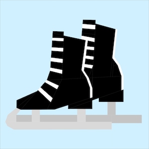 Ice Skates Quilt Block - Ice Skating Hockey Quilt Pattern - Etsy