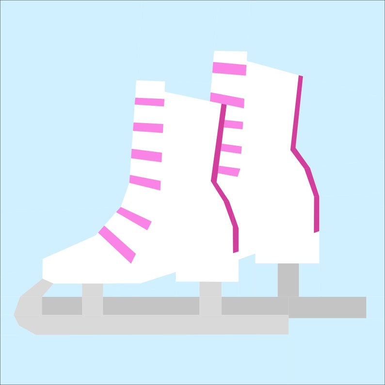 Ice Skates Quilt Block Ice Skating Hockey Quilt Pattern | Etsy