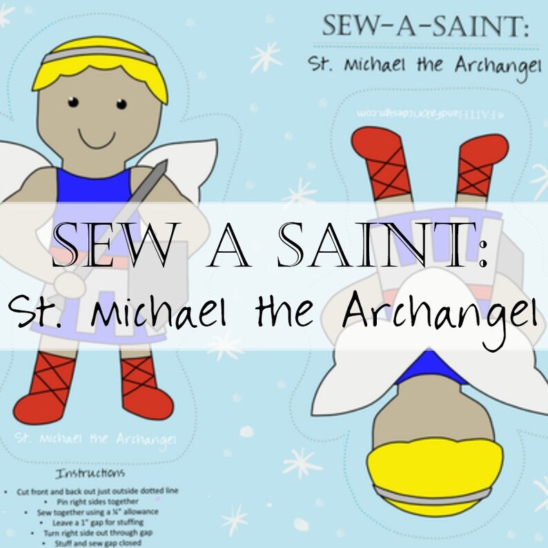 Fabric: Sew a Saint Doll Male Saints (catholic Michael Archangel ...