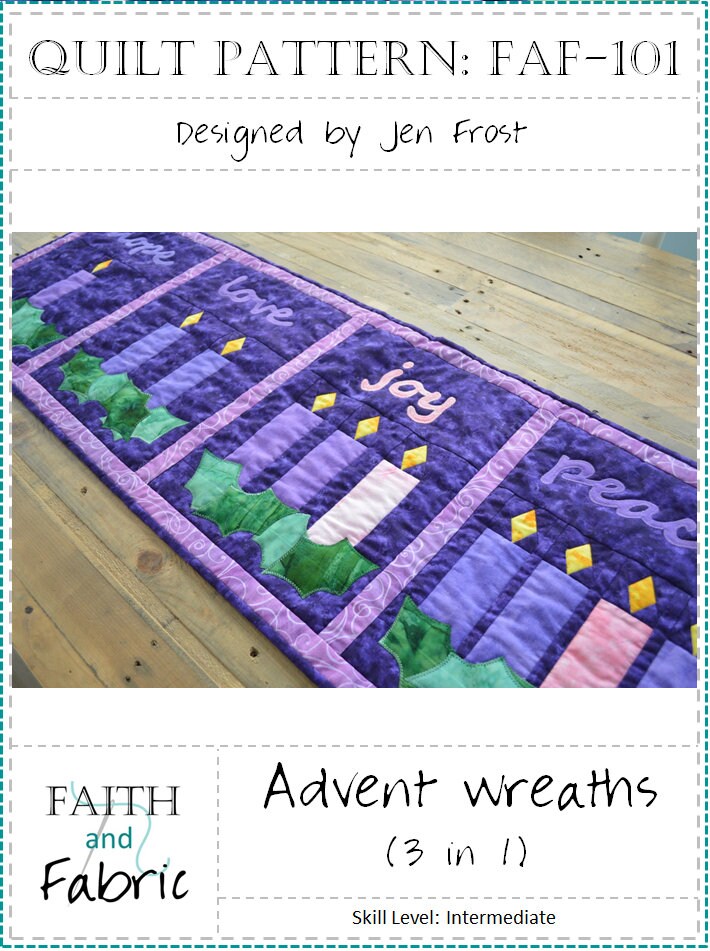 Advent Quilt Pattern: Advent Wreath Sewing Home Decor - Etsy