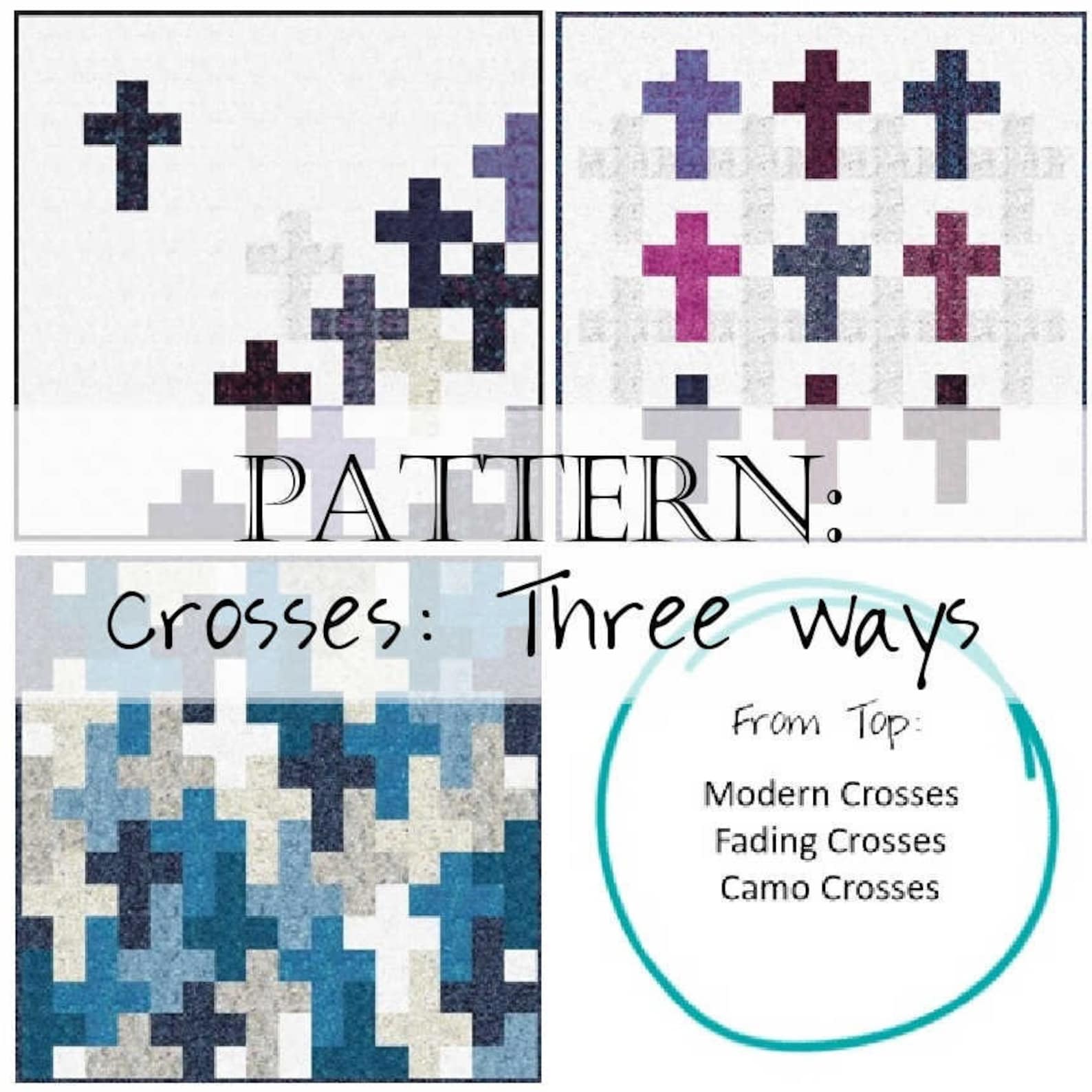 Crosses: 3 Ways a Christian Cross Quilt Pattern - Etsy