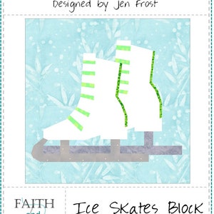 Ice Skates Quilt Block - Ice Skating Hockey Quilt Pattern - Etsy