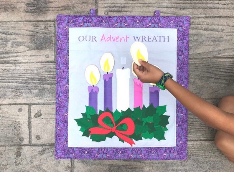 Fabric: Sew an Interactive Advent Wreath Panel | Etsy