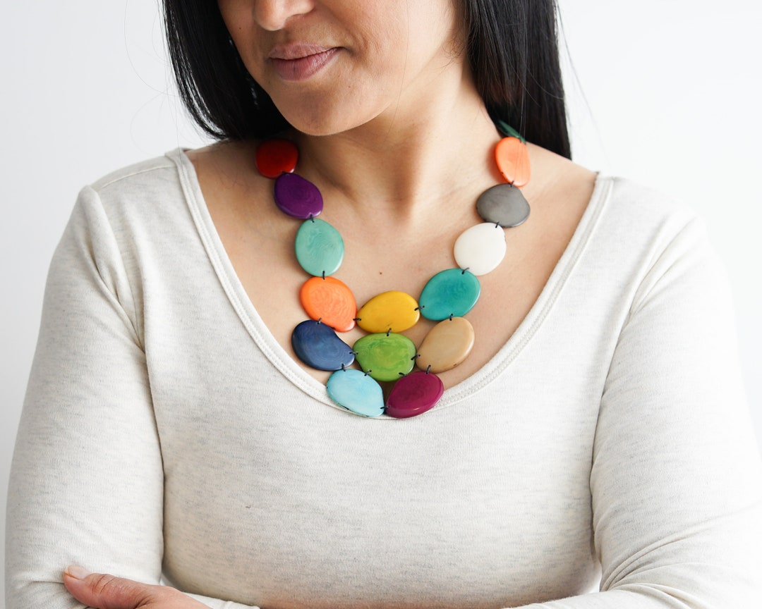 Valentine's Day Gift, Multicolor Necklace, Pride Jewelry, Rainbow ...
