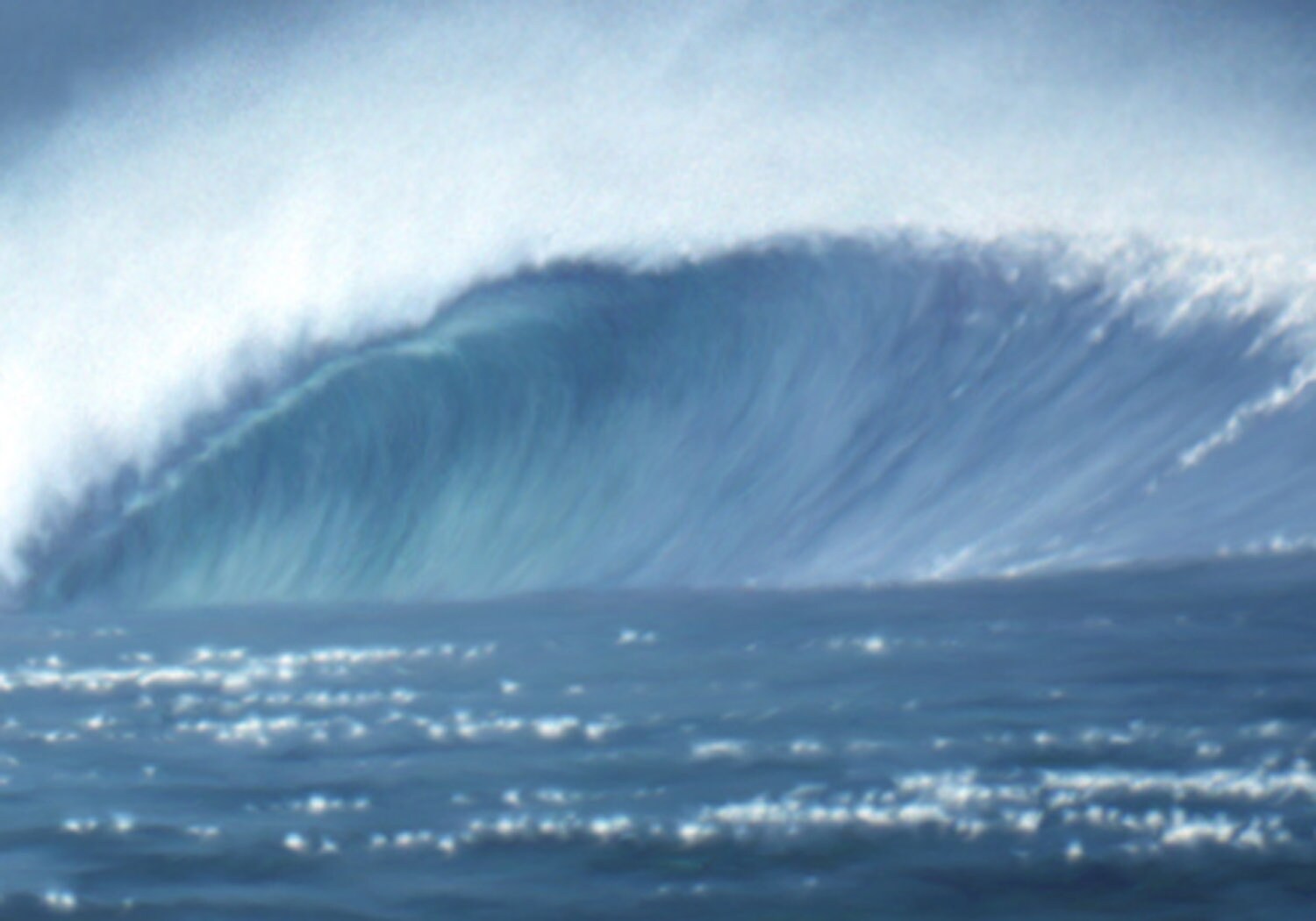 Airbrush Wave Print, Ocean Painting, Northshore, Oahu Hawaii, Surf Art ...