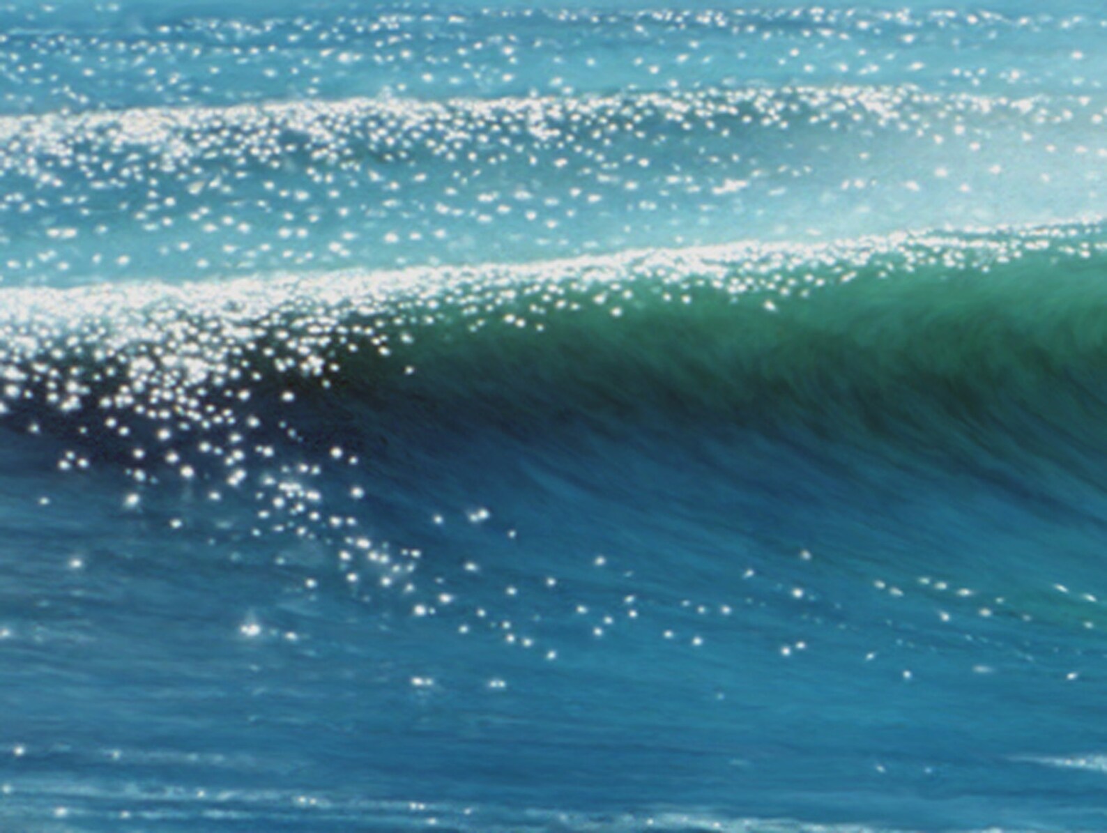 Tropical Wave Print, Airbrush Painting, Turquoise Water, Surf Art - Etsy