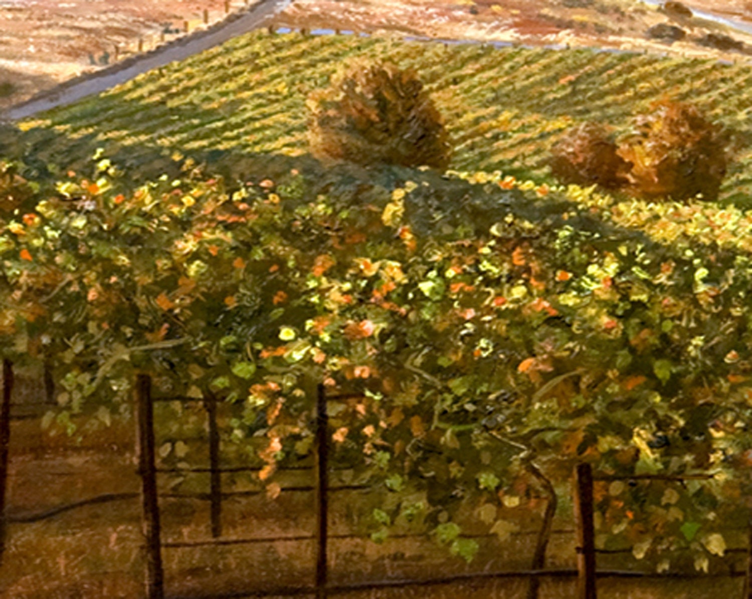 Vineyard Painting, Landscape Print, Wine County Art, Fall Colors - Etsy