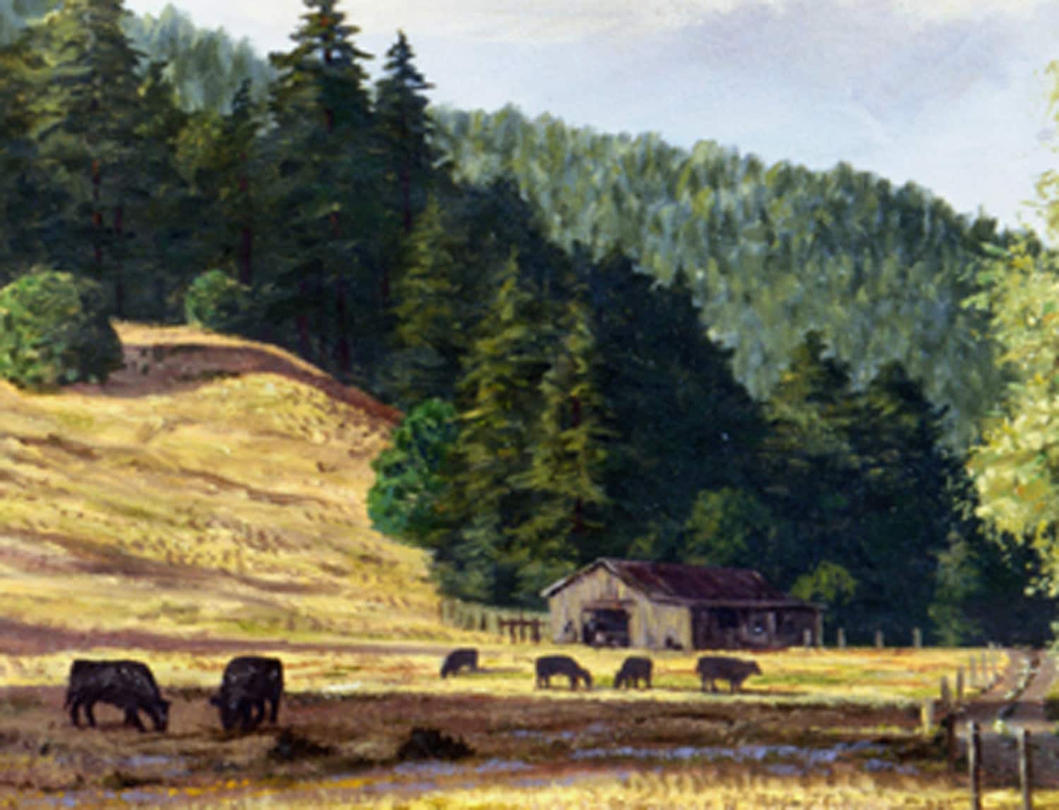 California Ranch Print, Landscape Painting, Sonoma County, Russian ...