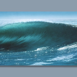 California Wave Print, Airbrush Painting, Turquoise Water, Surf Art ...