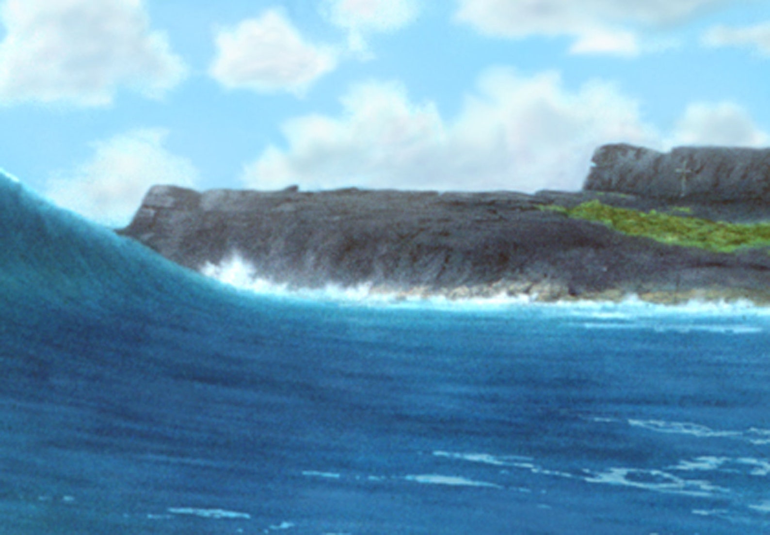 Airbrush Wave Print, Ocean Painting, Hawaii Beach Scene, Turquoise ...