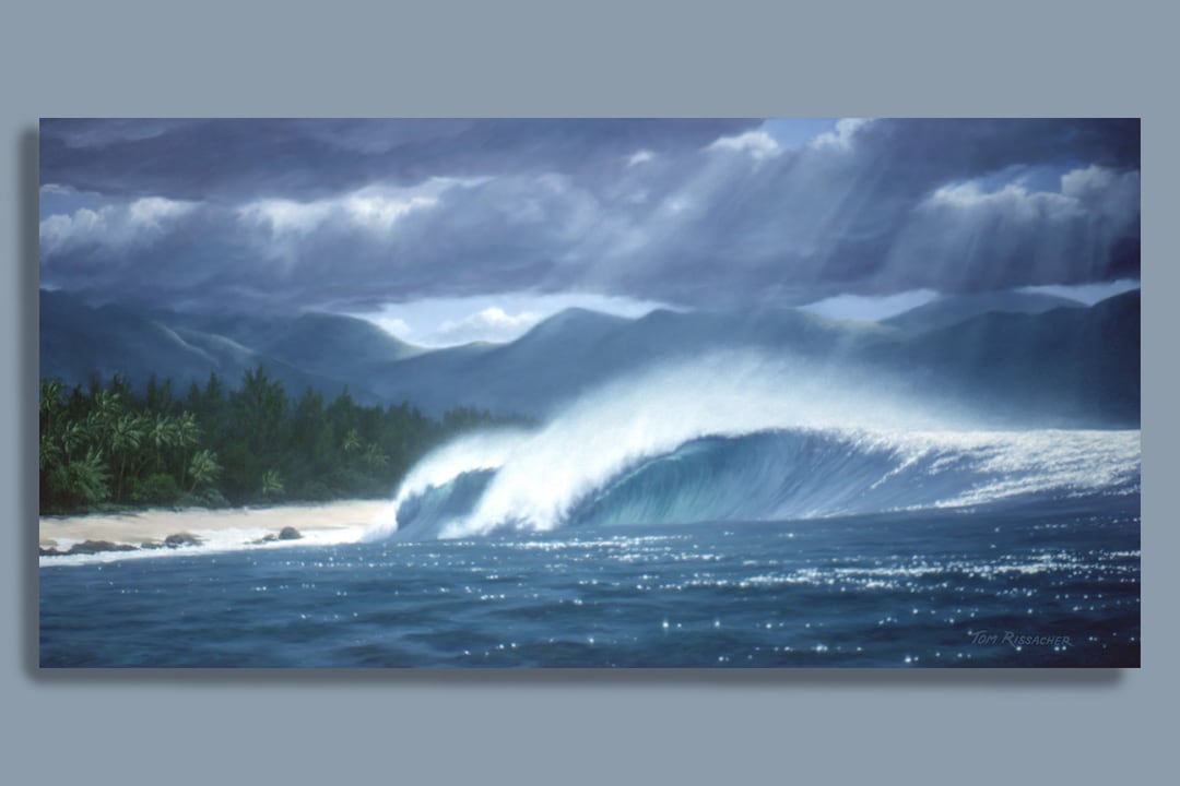 Airbrush Wave Print, Ocean Painting, Northshore, Oahu Hawaii, Surf Art ...