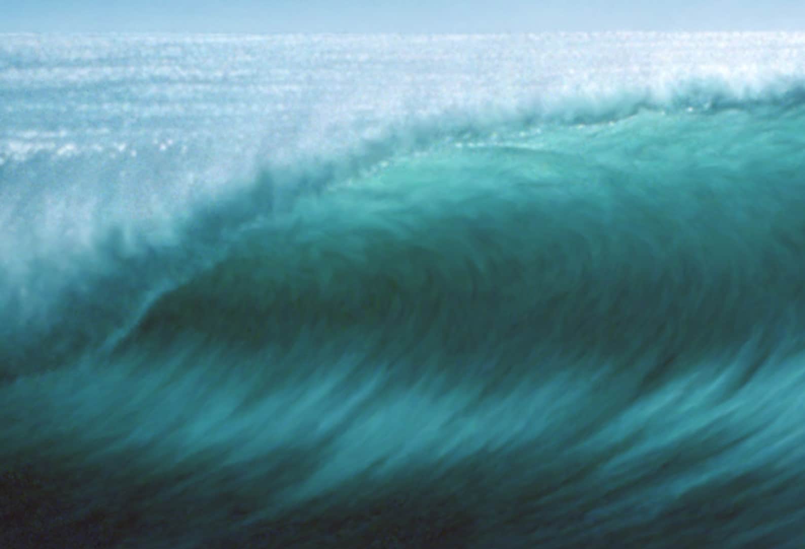 California Wave Print Airbrush Painting Turquoise Water | Etsy