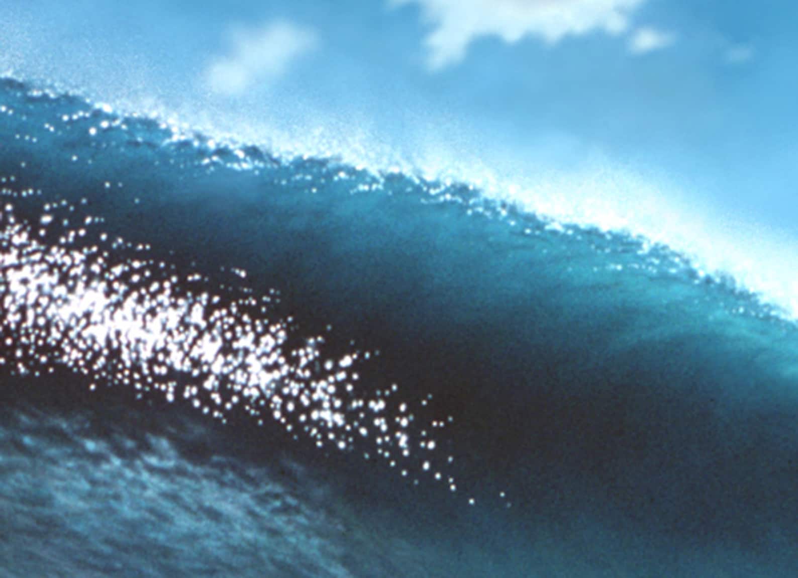 Airbrush Wave Print, Ocean Painting, Hawaii Beach Scene, Turquoise ...