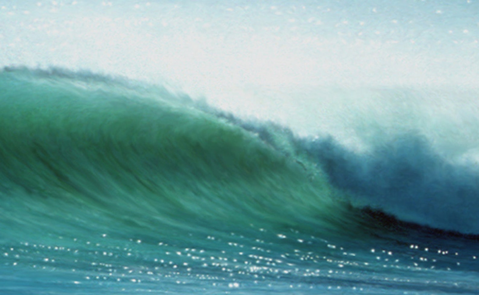 Tropical Wave Print, Airbrush Painting, Turquoise Water, Surf Art - Etsy