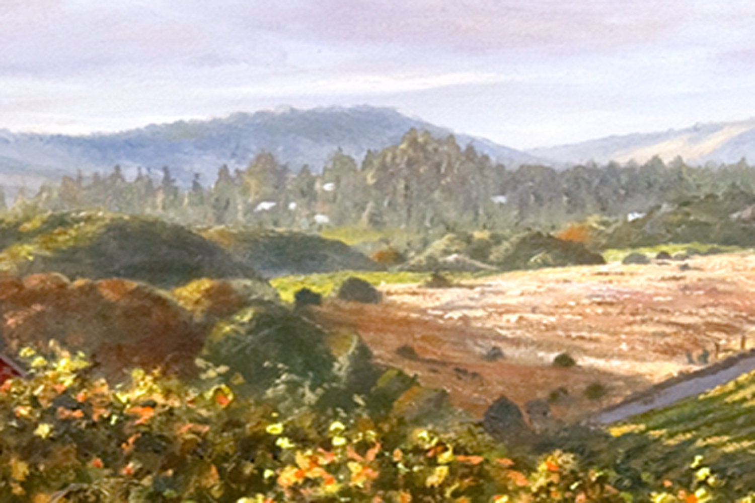 Vineyard Painting, Landscape Print, Wine County Art, Fall Colors - Etsy